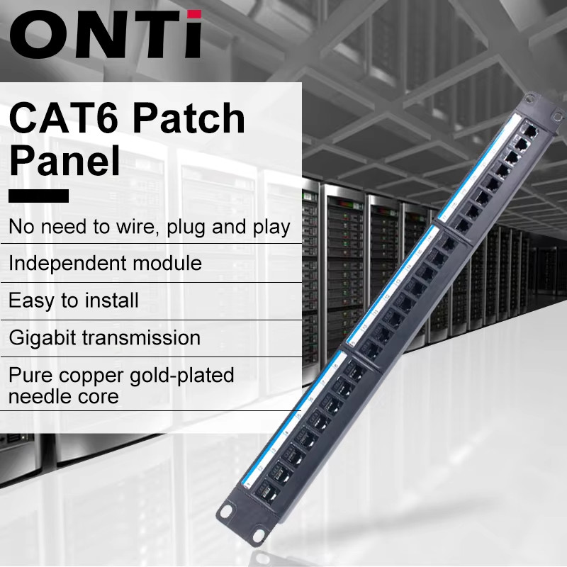 ONTi 24-Ports Patch Panel 19inch 1u Rack 24 Ports Wall Mount Punch down ...