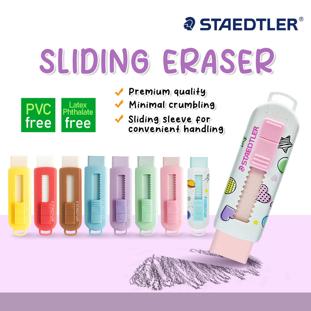Staedtler Sliding Eraser PVC-Free | Minimal Crumbling, Premium Quality ...