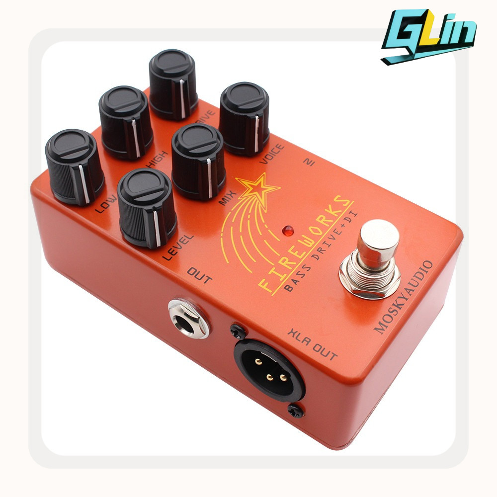 MOSKYAUDIO FIRE WORKS BASS DRIVE/DI: Bass Pedal with Overload Box ...