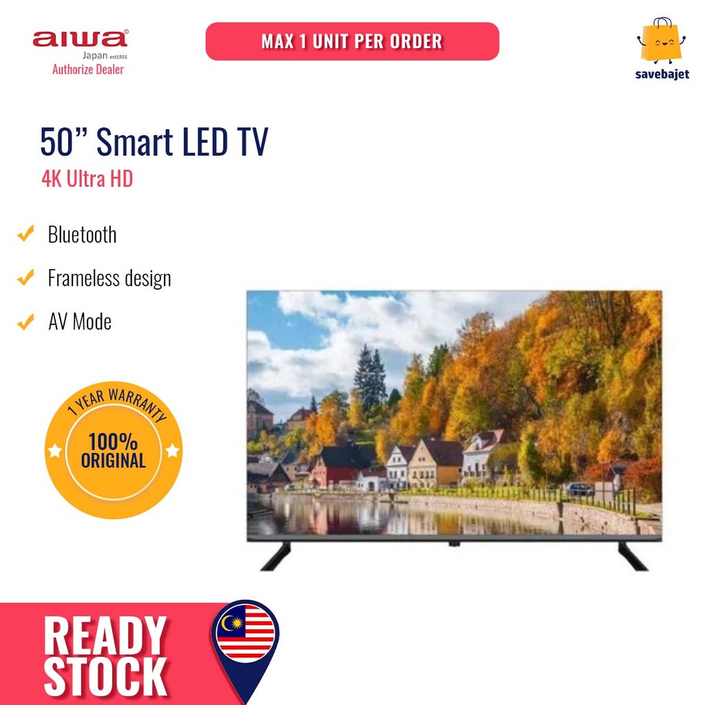 Aiwa Televisyen Pintar LED 50” UHD 4K Smart LED TV ATV-ULED50X14AFL ...