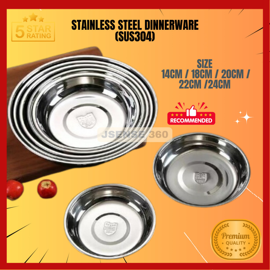Stainless Steel (SUS304) Dining Serving Plat / Stainless Steel Plate ...