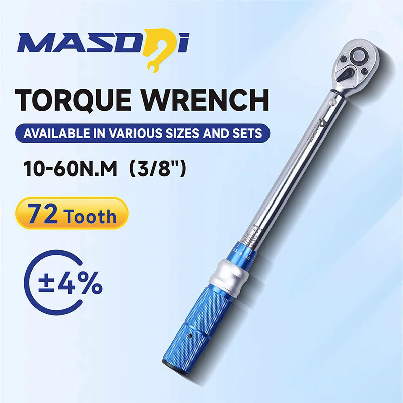 3/8" 10-60N.m Torque Wrench, Adjustable Torque, Quick Release, Bi-directional Ratchet ...