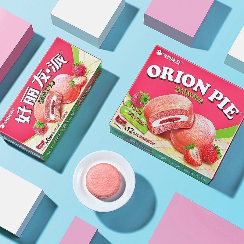Orion Light Snow Strawberry Pie 12 Pieces Snacks Meal Replacement ...
