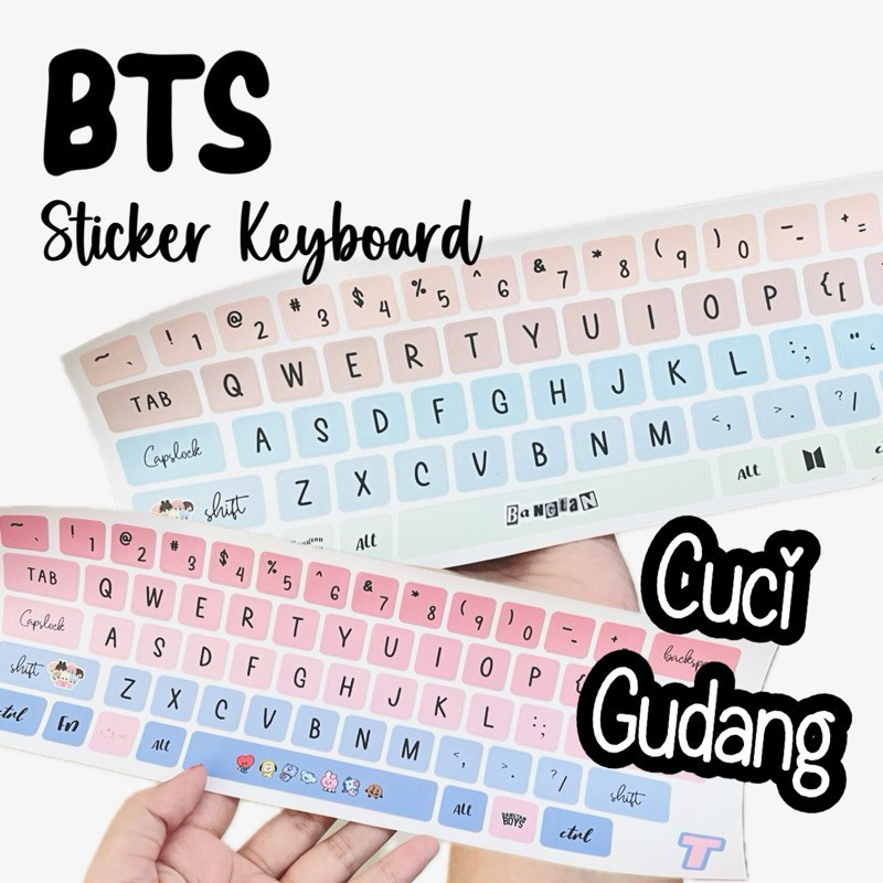 Replacement Keyboard Sticker - BTS Keyboard Sticker 2 - Basic Keyboard ...
