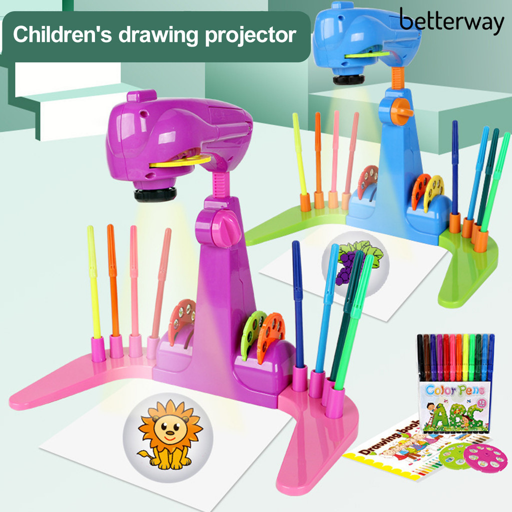 Betterway 1 Set Kids Intelligent Drawing Projector Toy with Slideshows ...