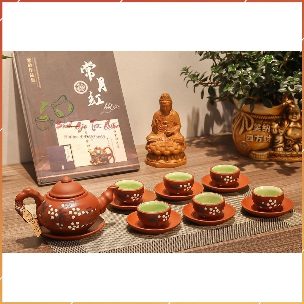 Terracotta Tea Set - Tu Sa Bat Trang with Luxurious Gift Box with ...