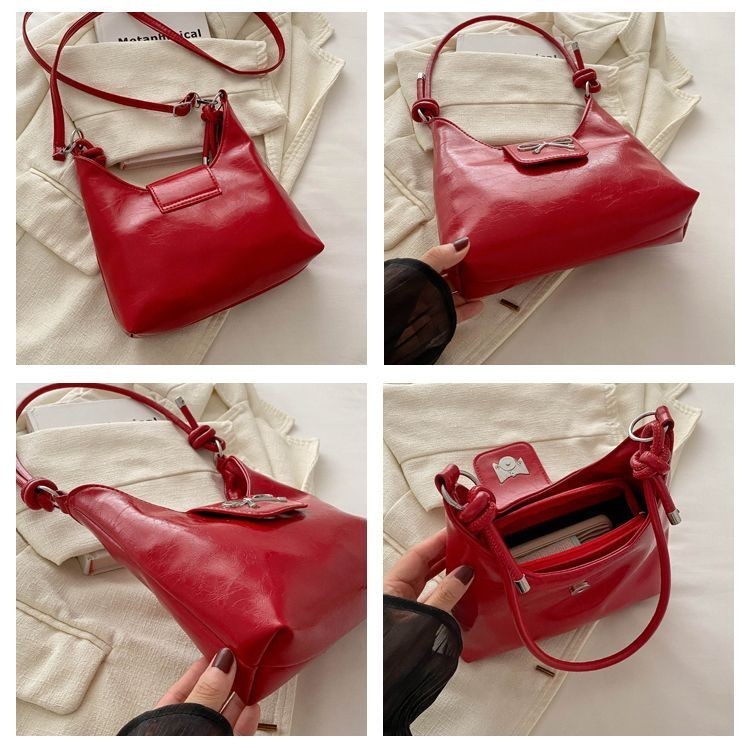 Portable Red Bag Women's New Style Trendy Korean Niche Underarm Bag All ...