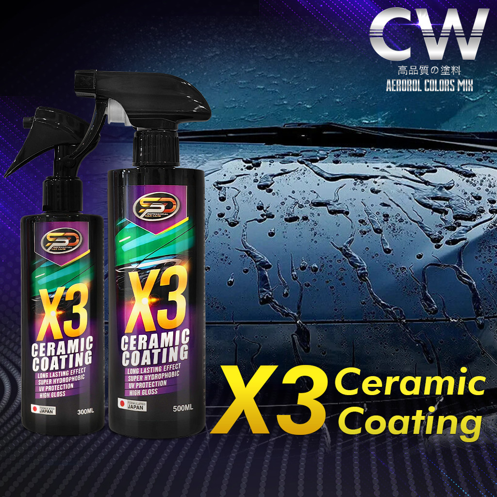 [ X3 Ceramic Coating 300ML/500ML ] SPD Japan Formula Nano Quick Coating ...