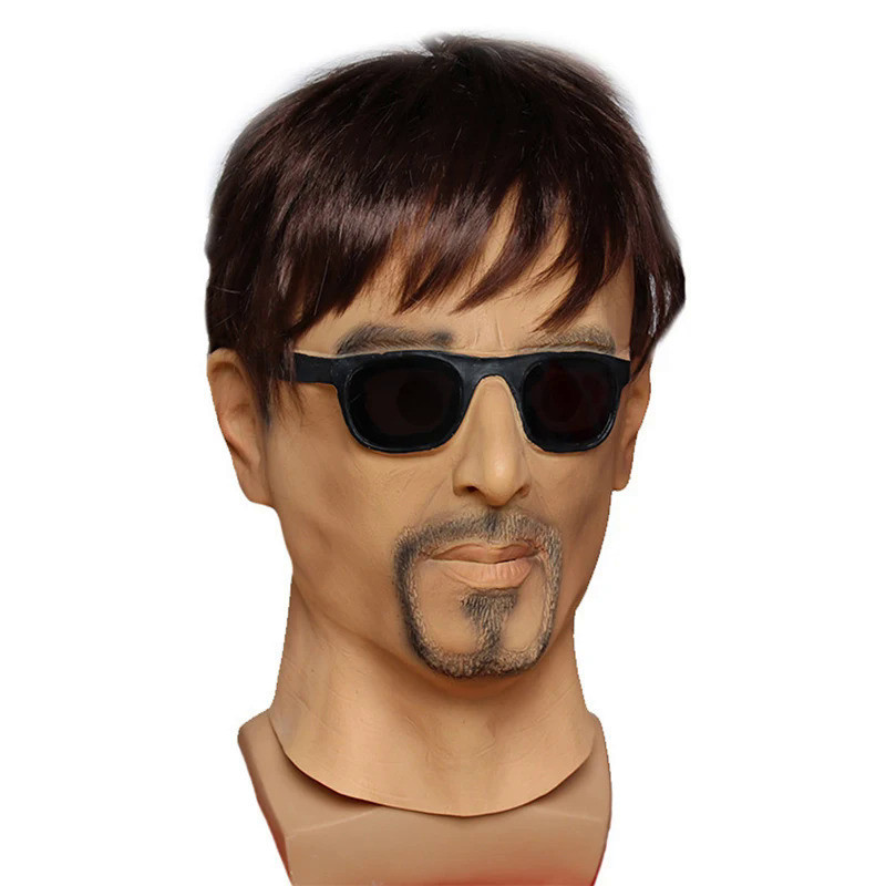 Handsome Young Man Realistic Mask New Cool Uncle with Long Hair and ...