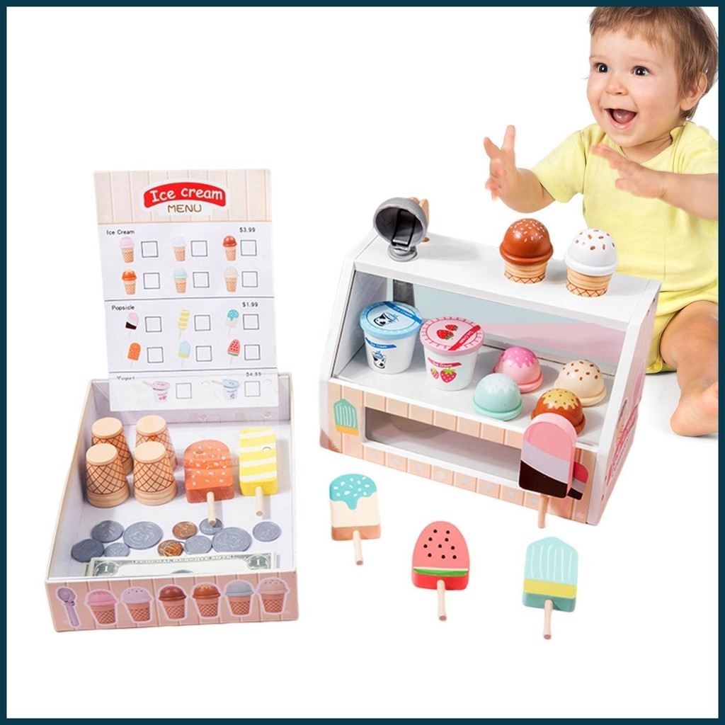 Ice Cream Toys For Kids Ice Cream Counter Play Food Set Pretend Ice ...