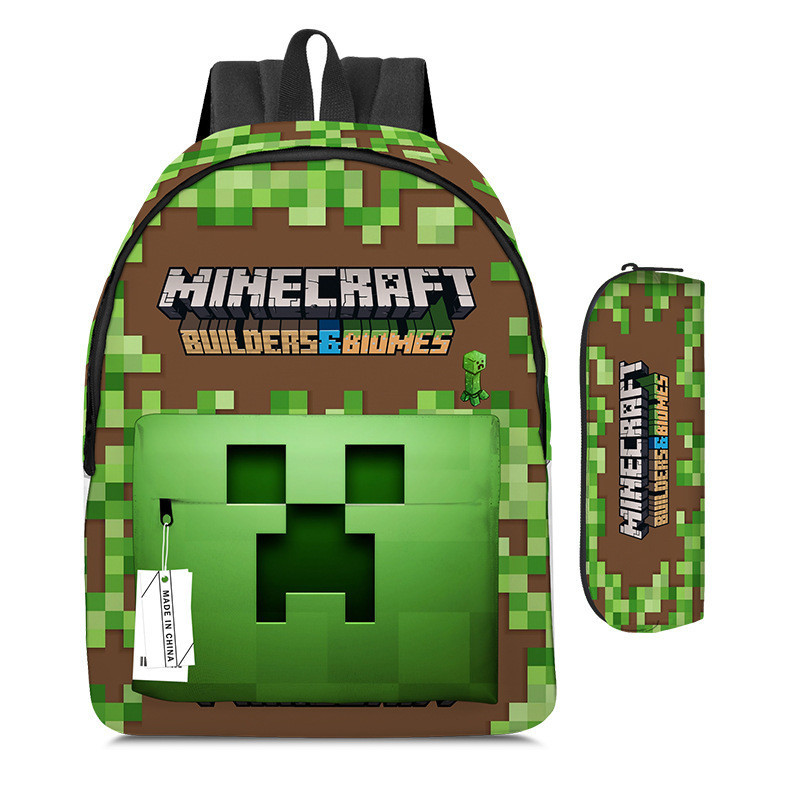 Minecraft Classic Backpack Kid's School Bag pensil bag Kit untuk kanak ...