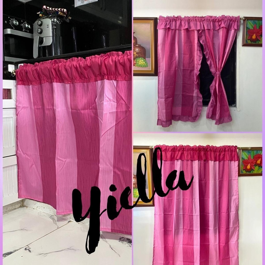 PARTNER FAMILY MATCHY Curtain Set of PINK WOODS COLOR for your Pinto ...