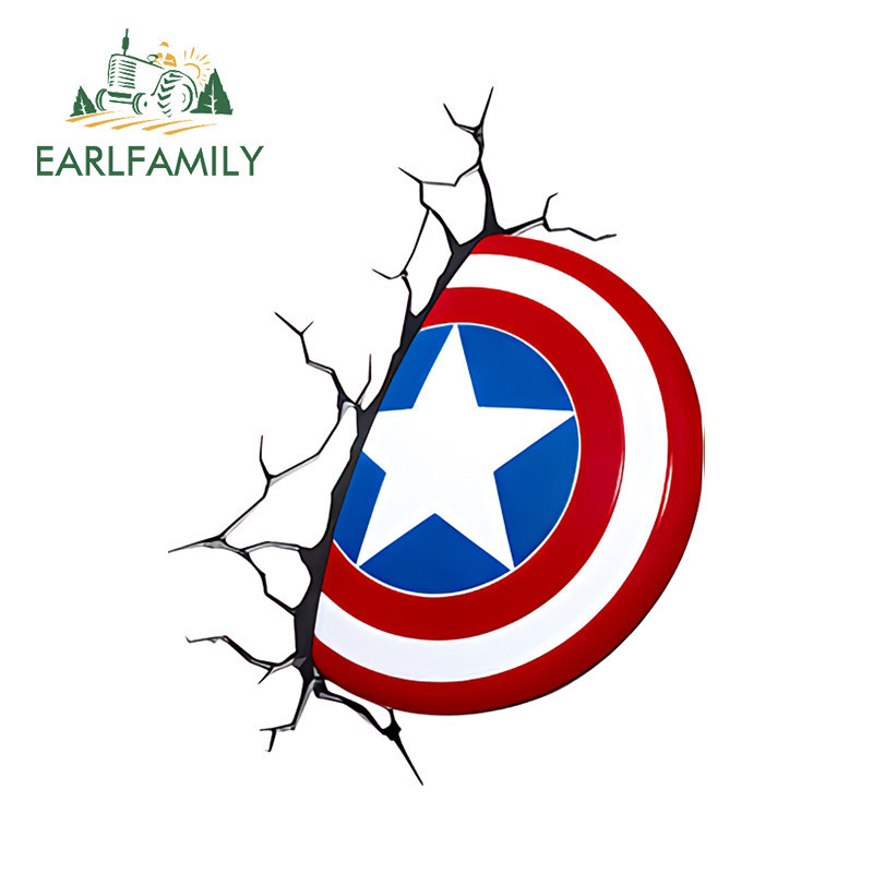 EARLFAMILY 13cm Marvel Captain America's Shield Cool Car Sticker Car ...