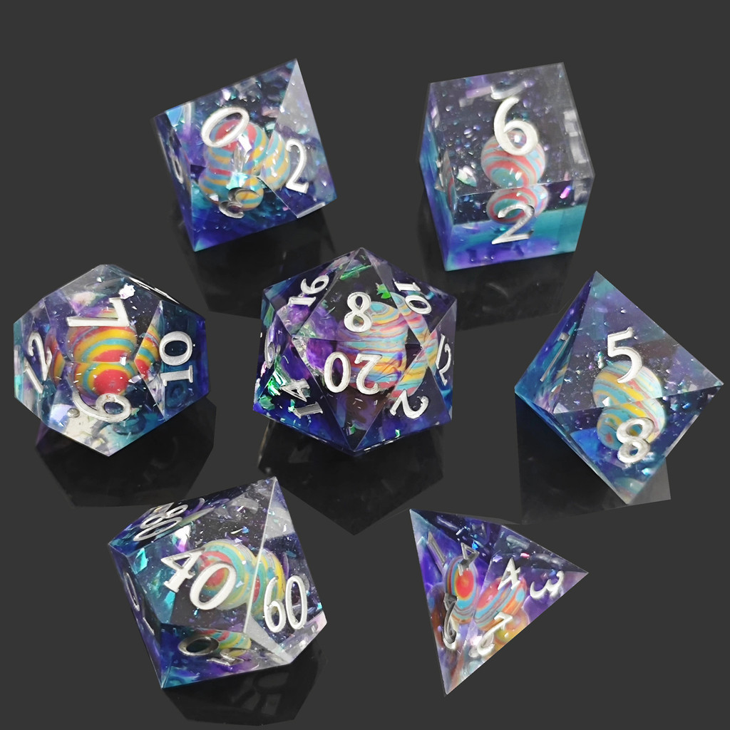Planet Polyhedral Resin Dice for TRPG DND Desktop Table Games ...