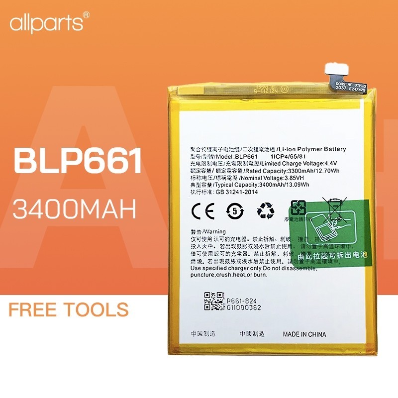 ALLPARTS BLP661 Battery for OPPO A3 / F7 (3400mAh) | Shopee Malaysia
