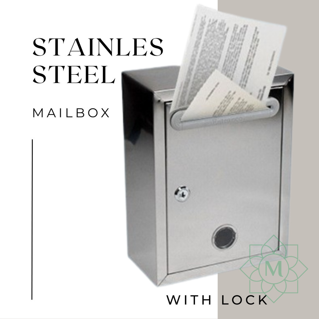 Outdoor Stainless Steel Mailbox with Secure Key Lock Weatherproof ...
