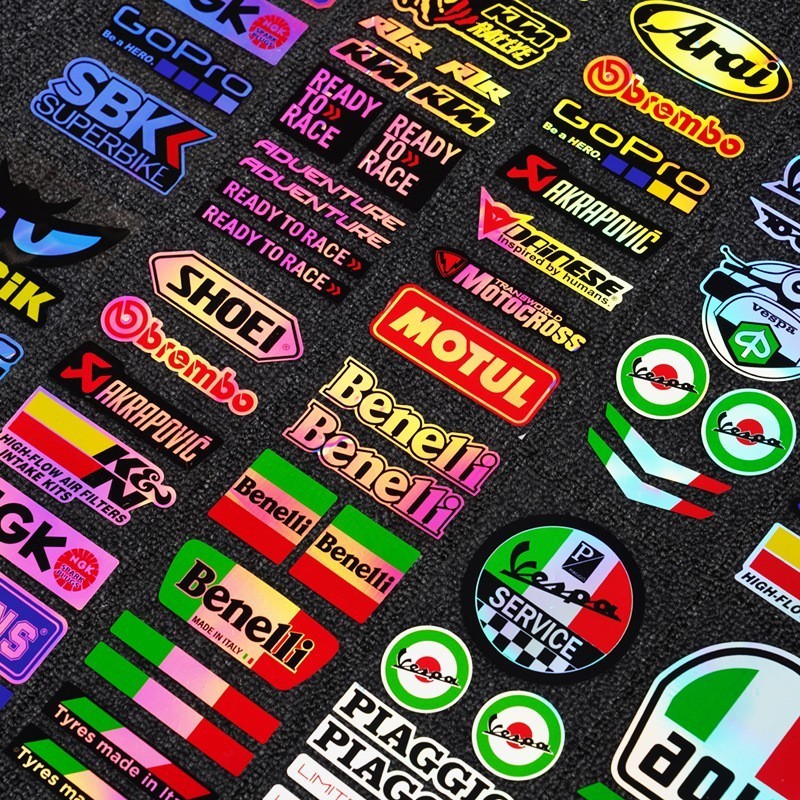 1Bike Helmet Sticker set Reflective Motorcycle Helmet Sticker Side ...