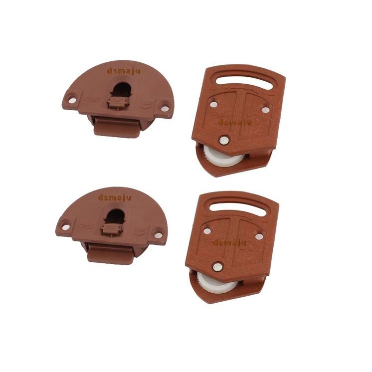 4pcs Cabinet Door Sliding Roller Set Brown Wardrobe Roller Set Door ...