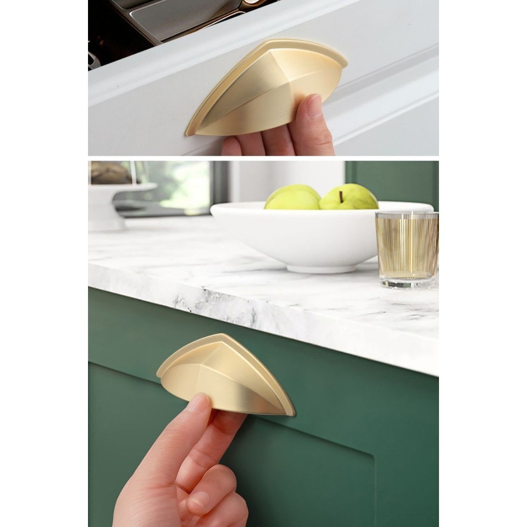 New Design Furniture Drawer Handle Pull Gold Cabinet Shell Handle 76mm ...