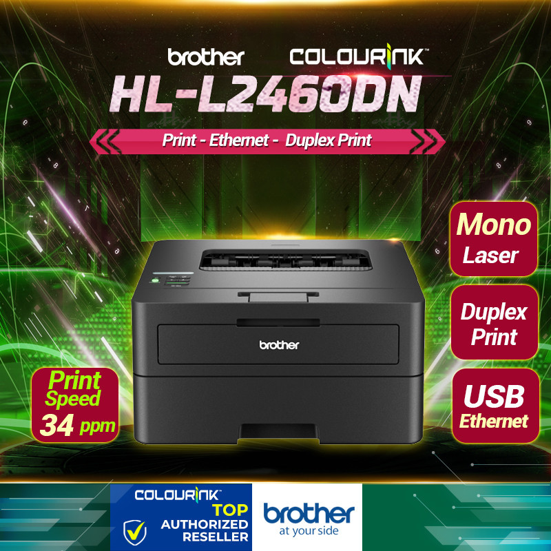 Brother HL-L2460DN Single B&W Laser Printer Network 2 side Duplex ...