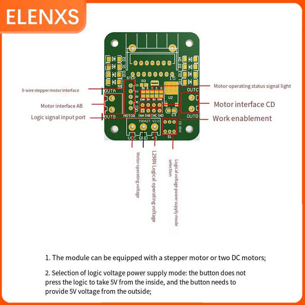 DC Motor Driver L298N Dual Stepper Motor Drive Control Module Module ...