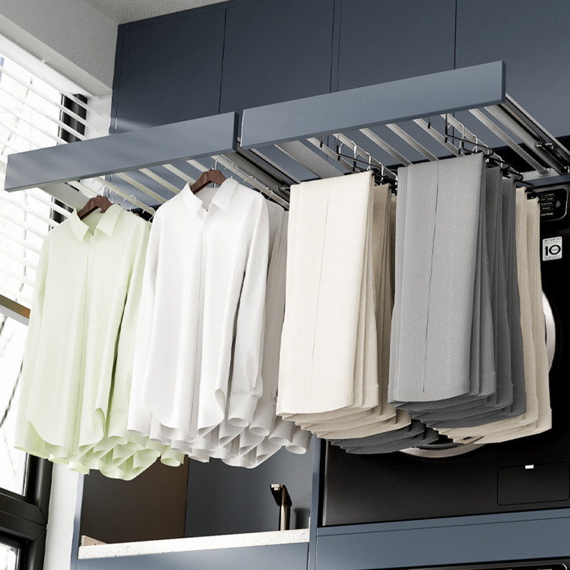 Washing Machine Invisible Drying Rack Balcony Dryer Hidden Pull-out ...