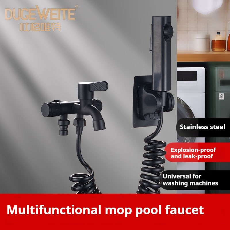 [Ready Stock] Black Faucet Toilet Spray Gun Faucet One In Three Out ...