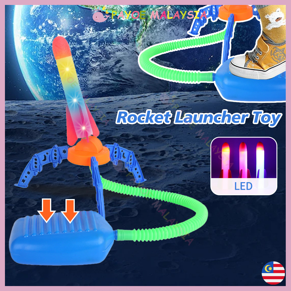 Payoe Rocket Launcher Toy Kids Luminous Foot Rocket Jump Air Rocket LED ...