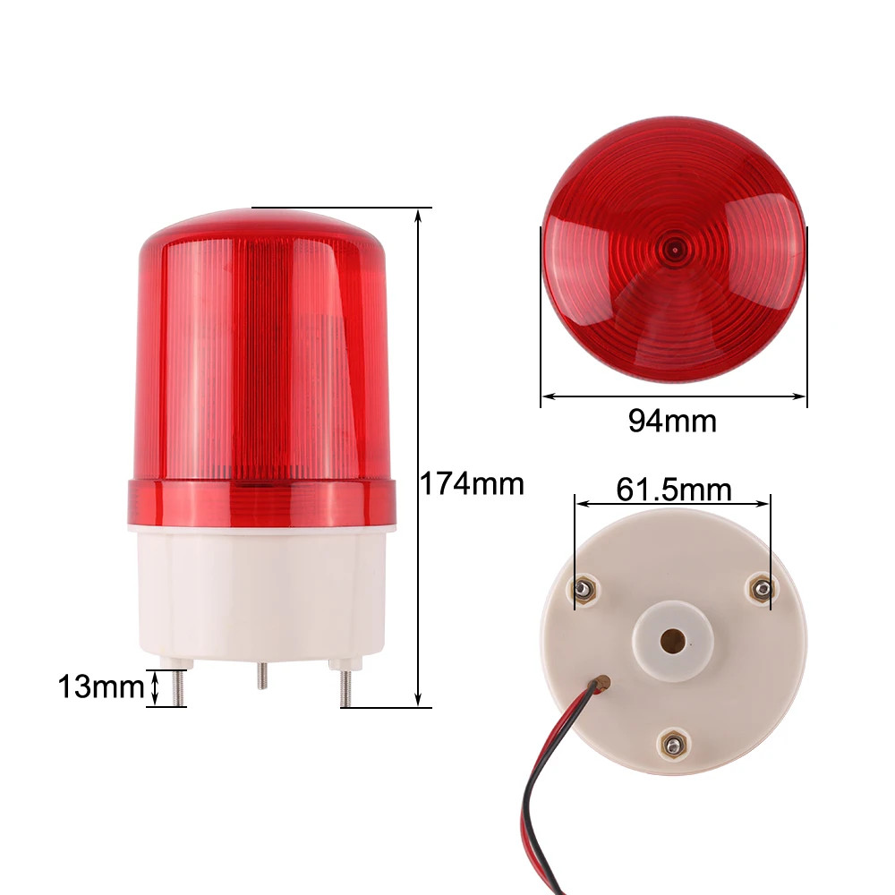 Rotating Beacon Warning Buzzer/NO Sound Strobe Alarm Lamp DC12V24V ...