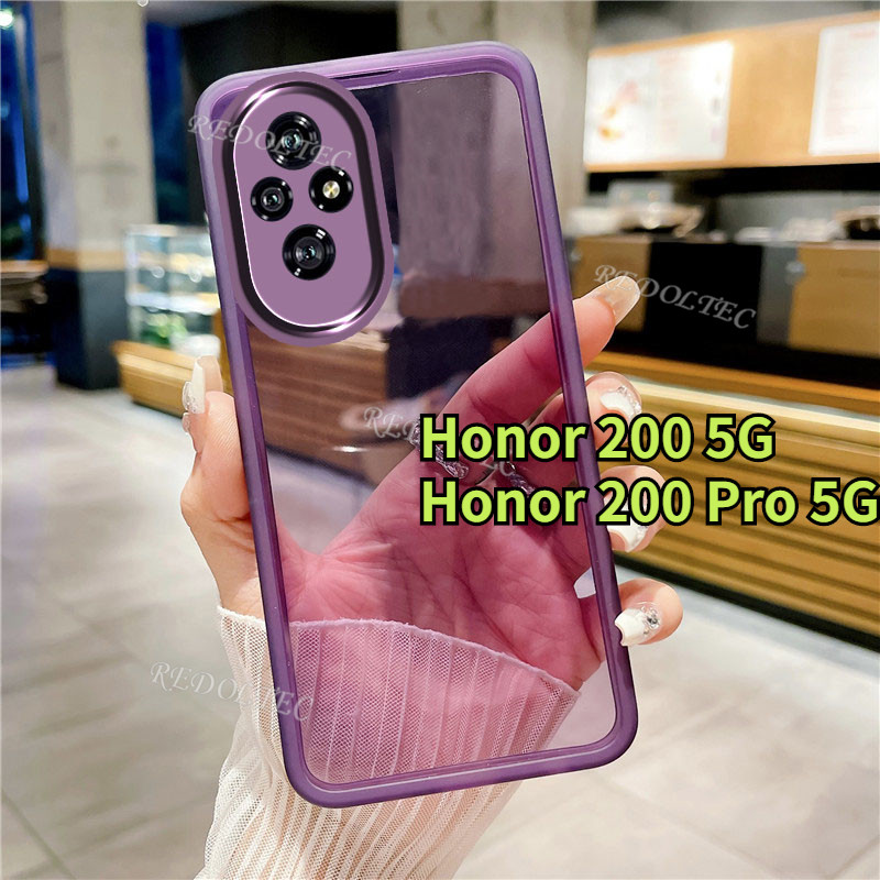 Case Honor 200 200 Pro 5G 2024 New Pure Color Thin Transparent Casing ...