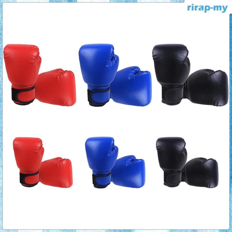 [RirapMY] Boxing Gloves Muay Thai Kick Boxing Leather Sparring Heavy ...