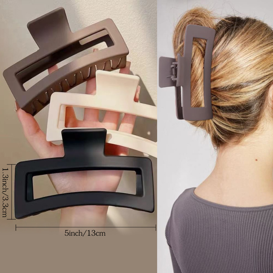 Fashion simple hair clip acrylic large clip Girls women's new back head ...