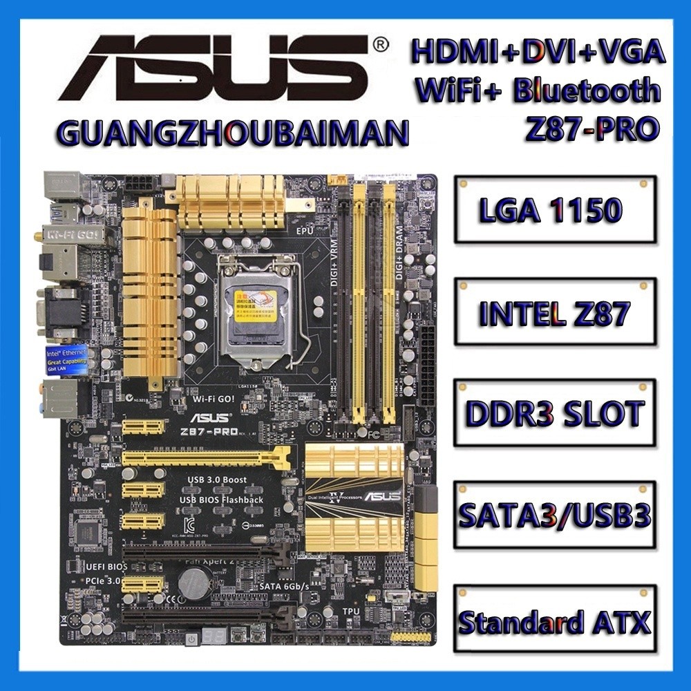 ASUS Z87-A Z87-K Z87-C Z87-PLUS Z87-PRO Z87 LGA 1150 Motherboard DDR3 ...