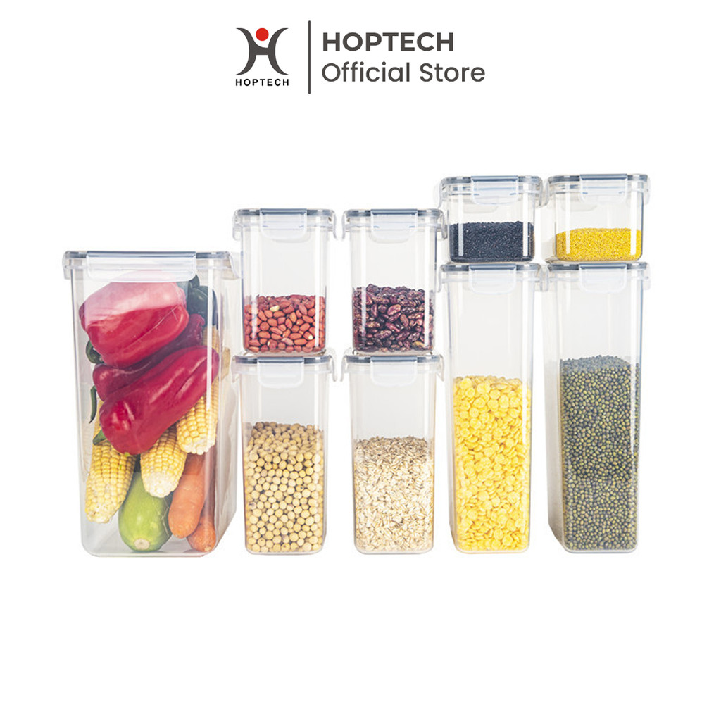 Hoptech - Clear Airtight Snack Jar | Cereal & Food Containers | Food ...