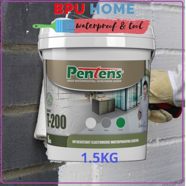 Pentens Fleseal T-200 Waterproofing Coating (Grey / White) 1.5KG ...