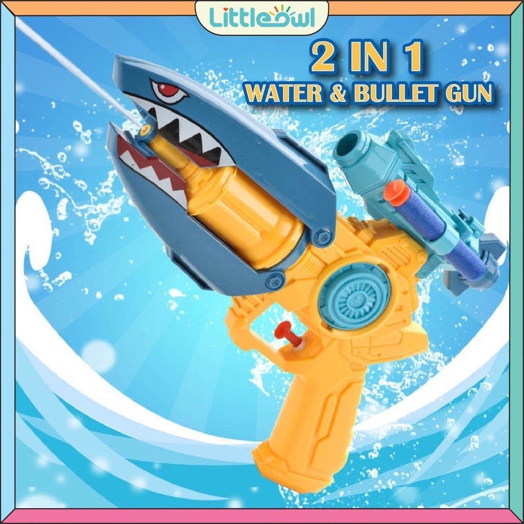 2in1 Water Blaster Shark Gun with Shooting Soft Bullet Foam | Shopee ...