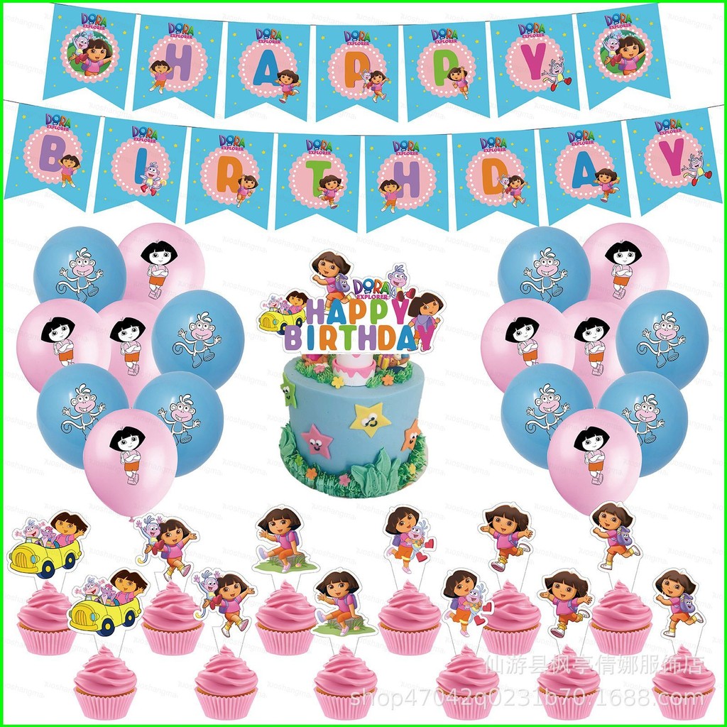 Dora the Explorer Theme kids birthday party decorations banner cake ...
