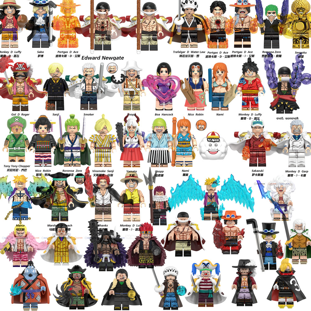 One Piece Building Ace Roronoa Zoro Luffy Blocks Figures Edward Newgate ...