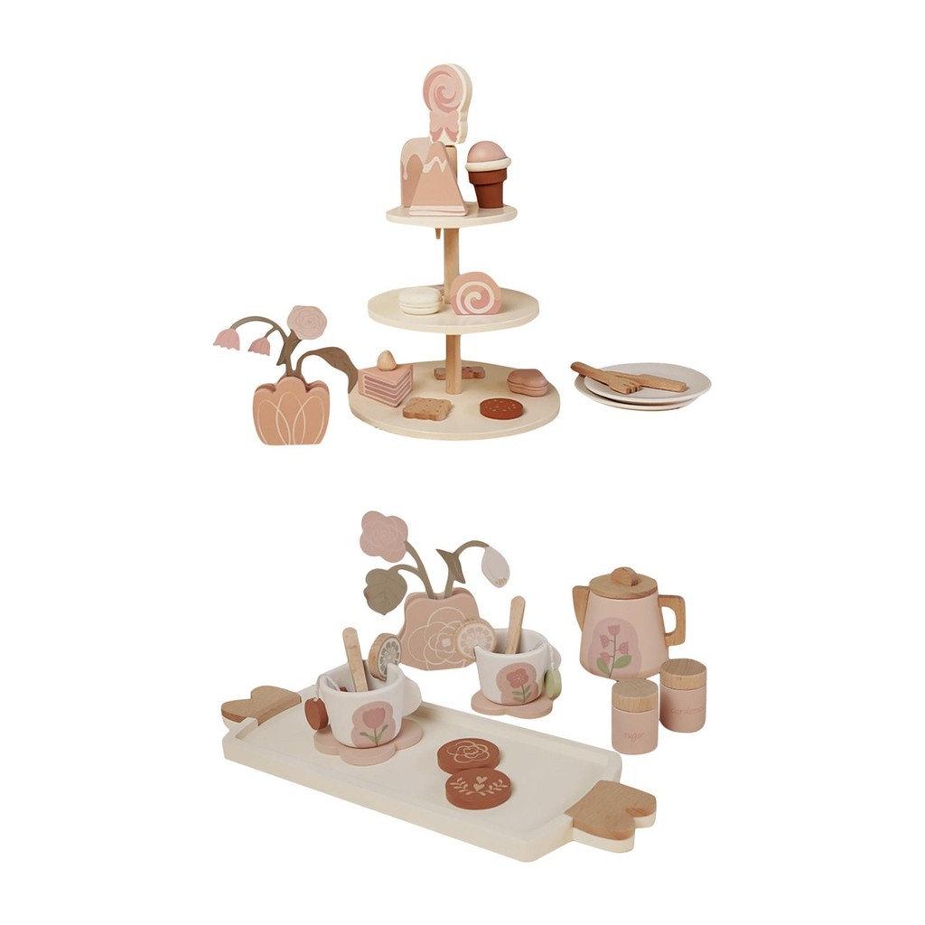[uguuiya] Wooden Tea Set for Little Girls Pretend Play Toy Afternoon ...