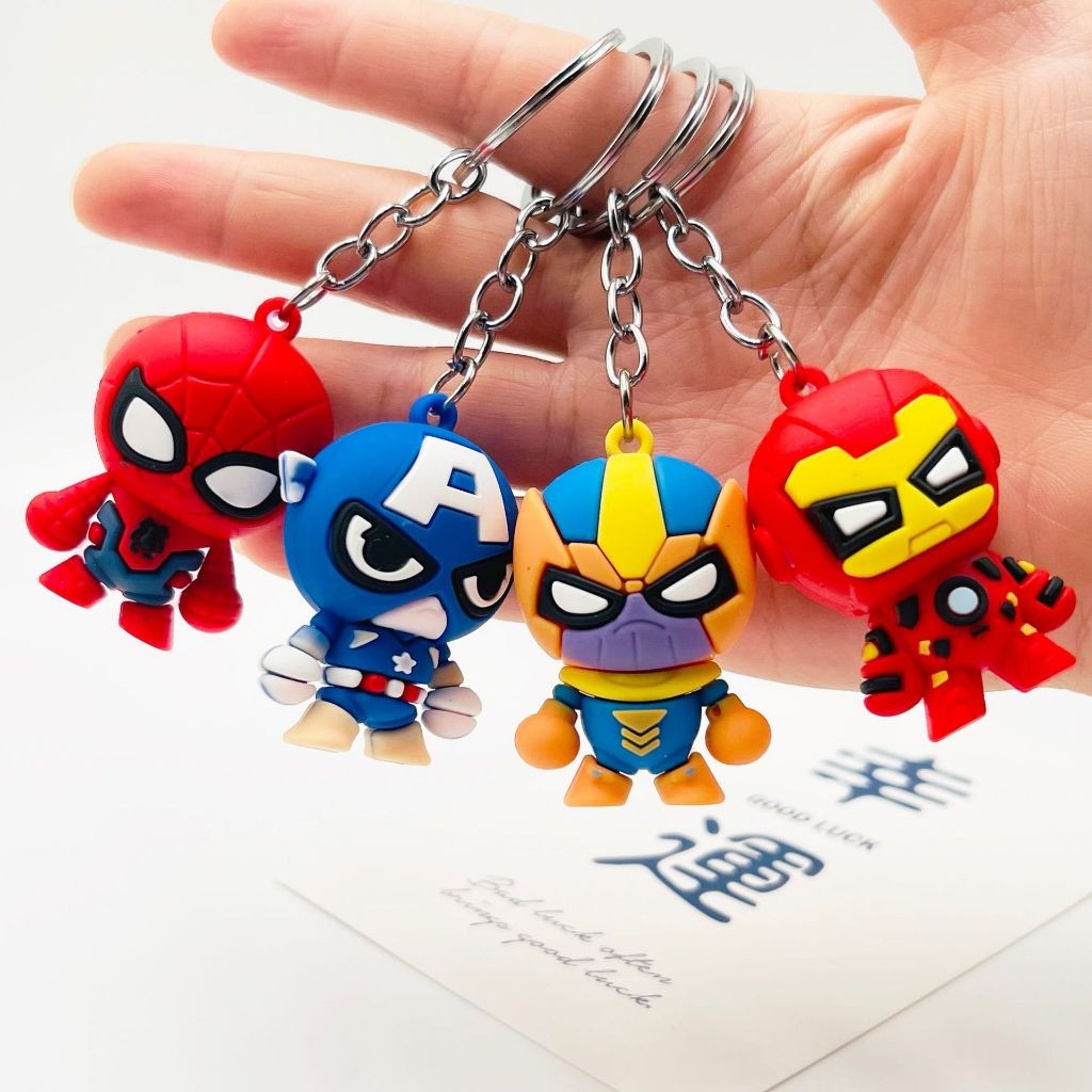 (5cm) SIMPLICO Superhero Toy Key Chain Plush Toy Small Pendant Keychain ...