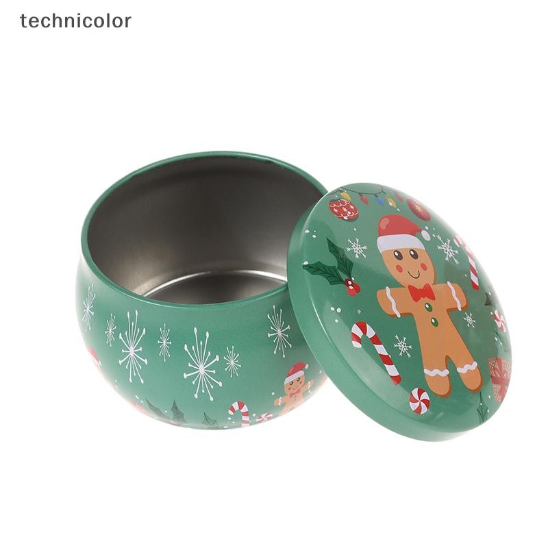 TCMY Christmas Tinplate Round Candy Tin Can Jars With Lid Container ...