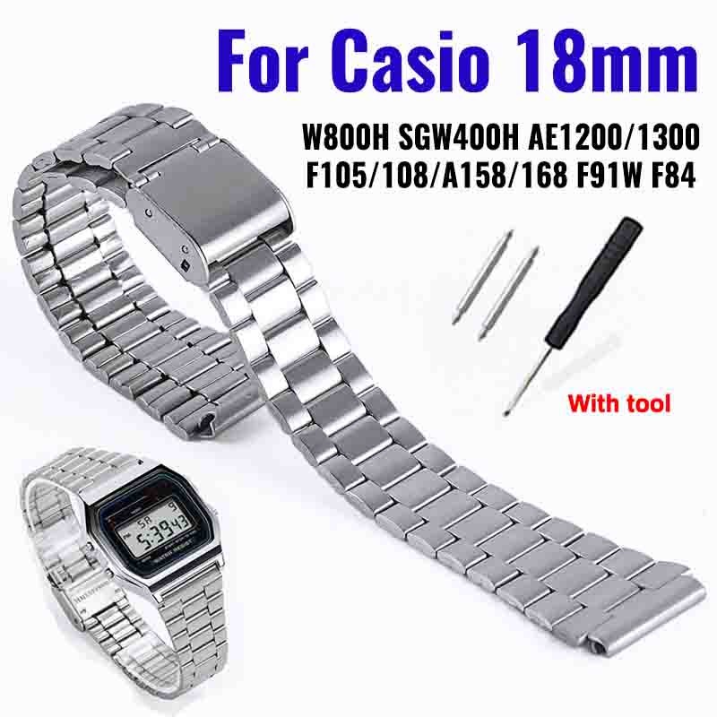 18mm for Casio F-91W SGW400 F91W F84 F105/108/A158/168 AE1200/1300 ...