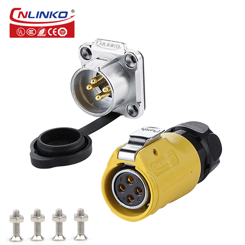 CNLINKO Aviation Power Cable Connector Waterproof Electrical Wire M20 4 ...
