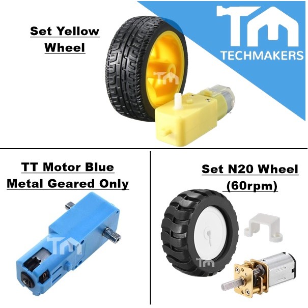 TT Motor Blue Metal Geared/N20 Mini /Yellow Smart Car Robot 3V~6V DC ...