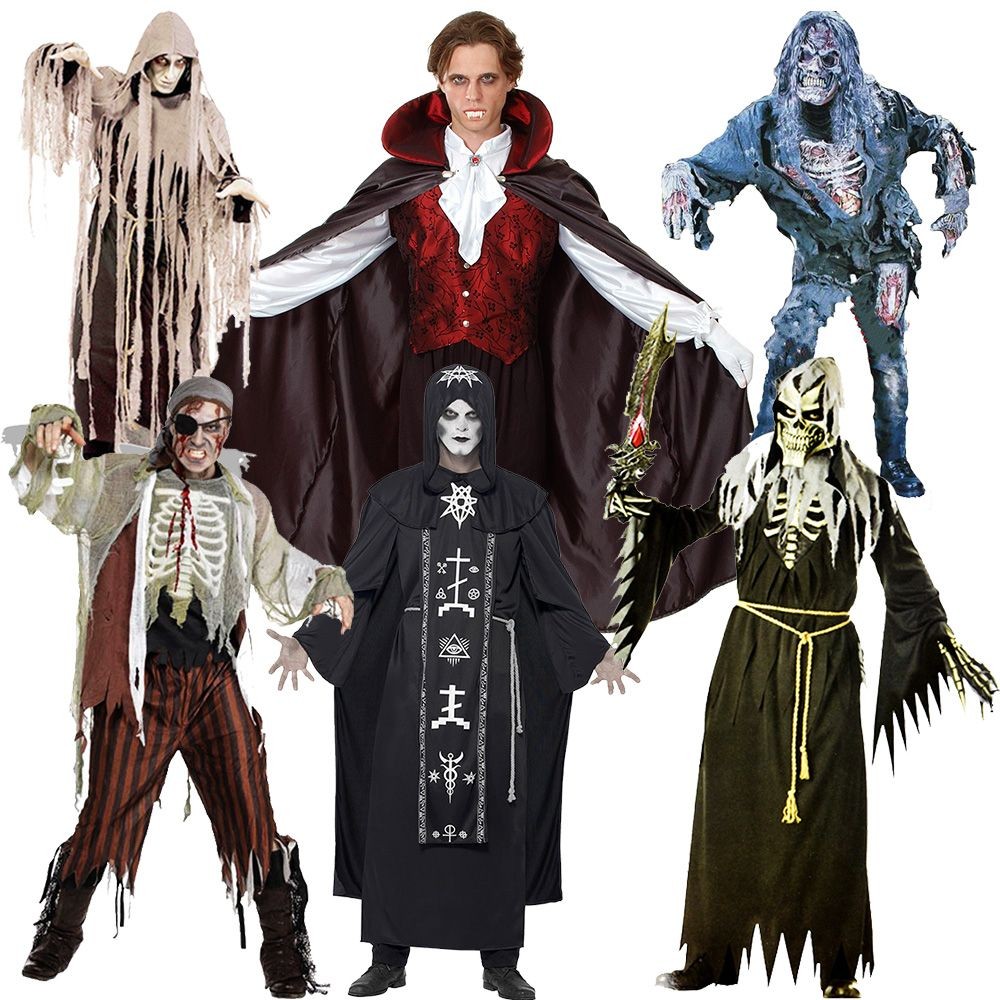 现货Halloween Adult Devil Costume Horror Ghost Haunted House Room Escape ...