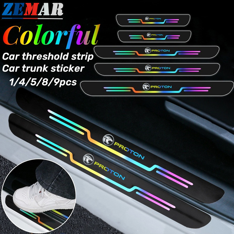 Proton Car Door Sill Sticker Colorful Reflective Sticker Car Threshold ...