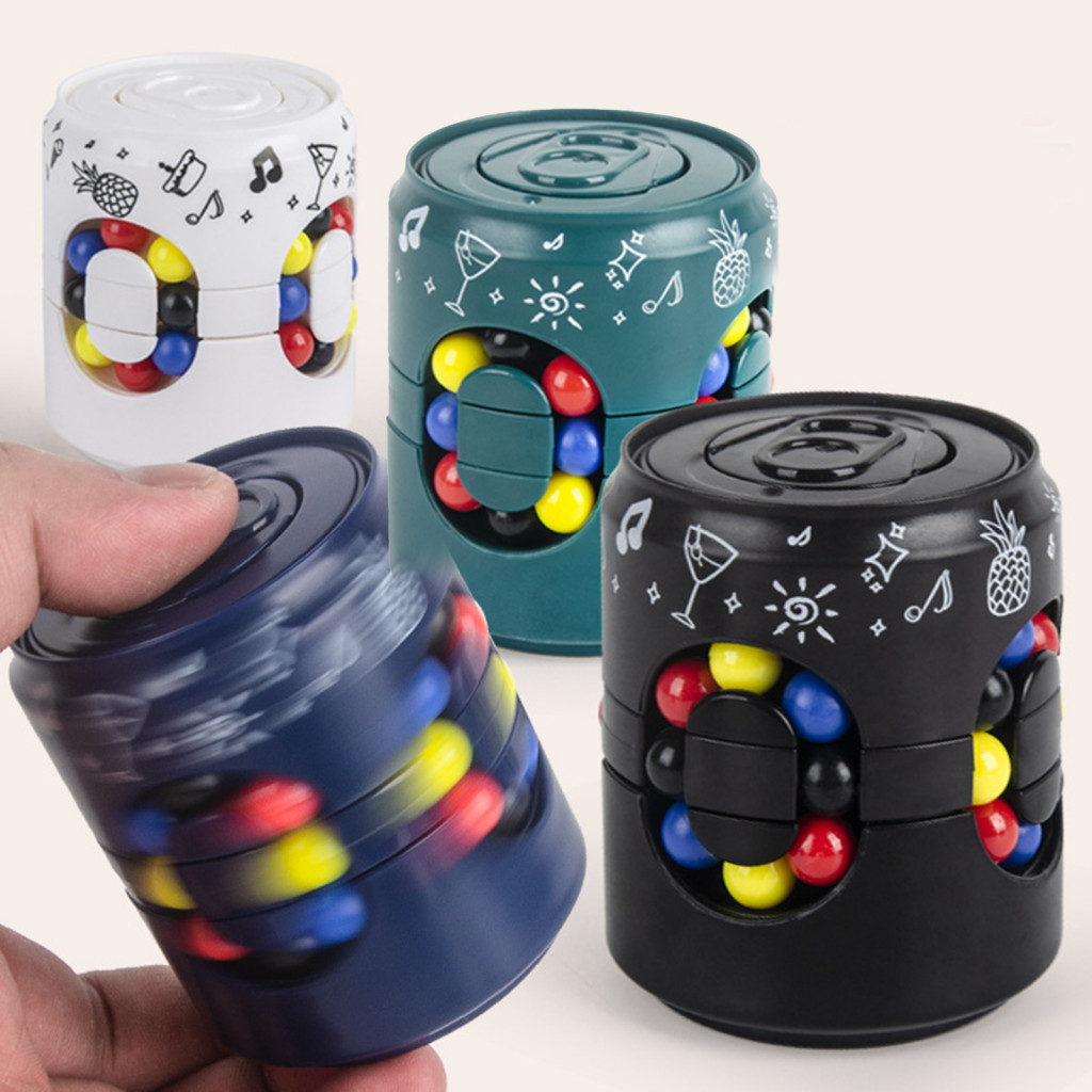 Colorful Bean Toy Bead Beverage Toy Colorful Rotating Bean Fidget Toy ...