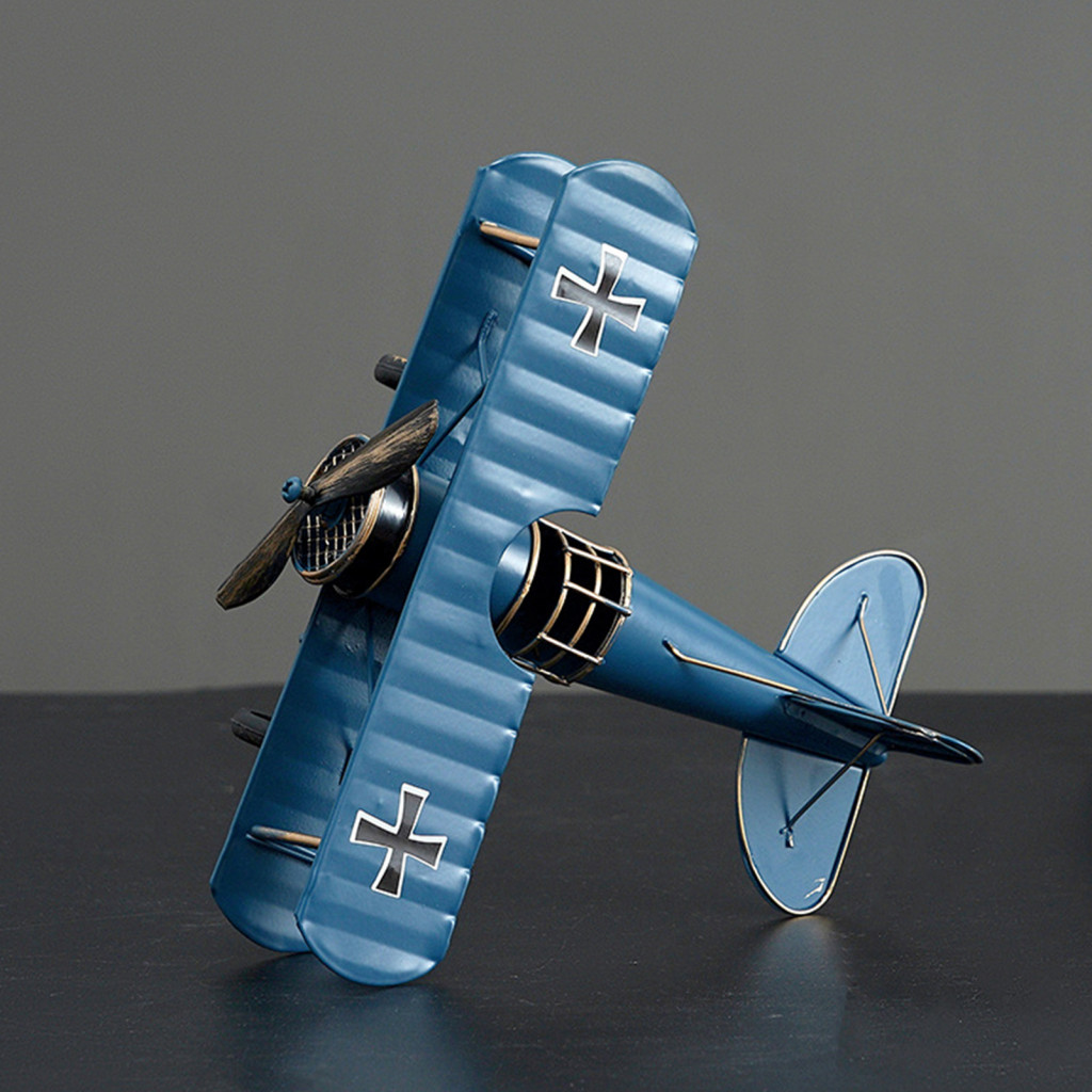 {doverywell} Retro Metal Biplane Decoration Aviation Themed Home Decor ...