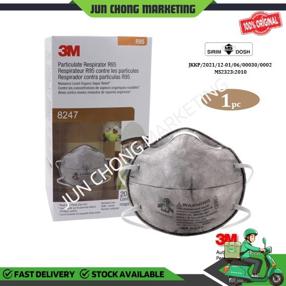 3M™ 8247 Particulate Respirators (R95) with Nuisance Level Organic ...