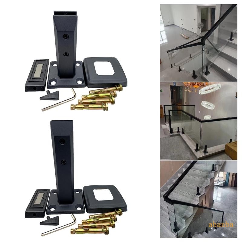abana Glass Railing Brackets Set Square Designs for Thickness Stainless ...